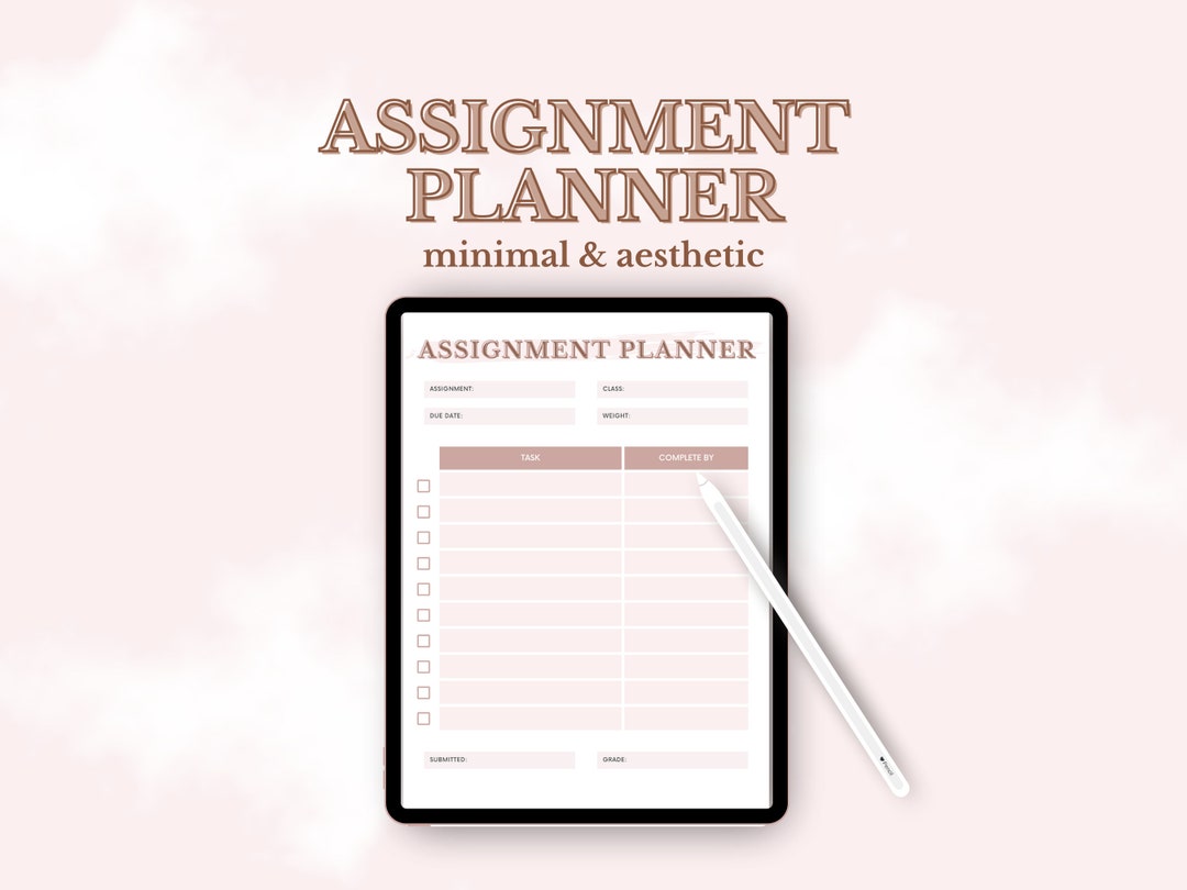 DIGITAL ASSIGNMENT PLANNER | Student Planner, College Agenda, College ...