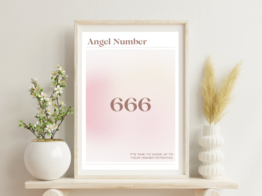Aesthetic Angel Number Digital Wall Art, 666 Art, Angel Number Wall Art, Pink Aura Wall Art ...