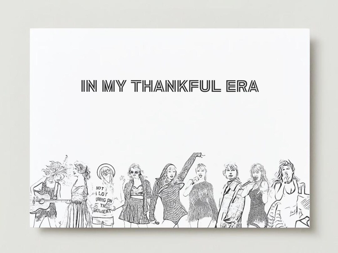 Taylor Swift Thank You Card Pack in My Thankful Era black & White - Etsy