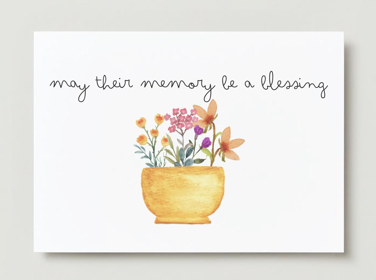 Jewish Sympathy Card, May Their / His / Her Memory Be A Blessing ...
