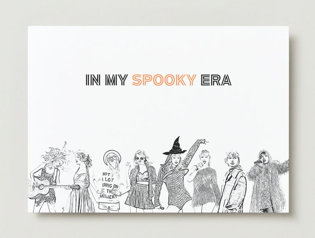 Taylor Swift Eras Lineup, Spooky Era, Halloween Card - Etsy