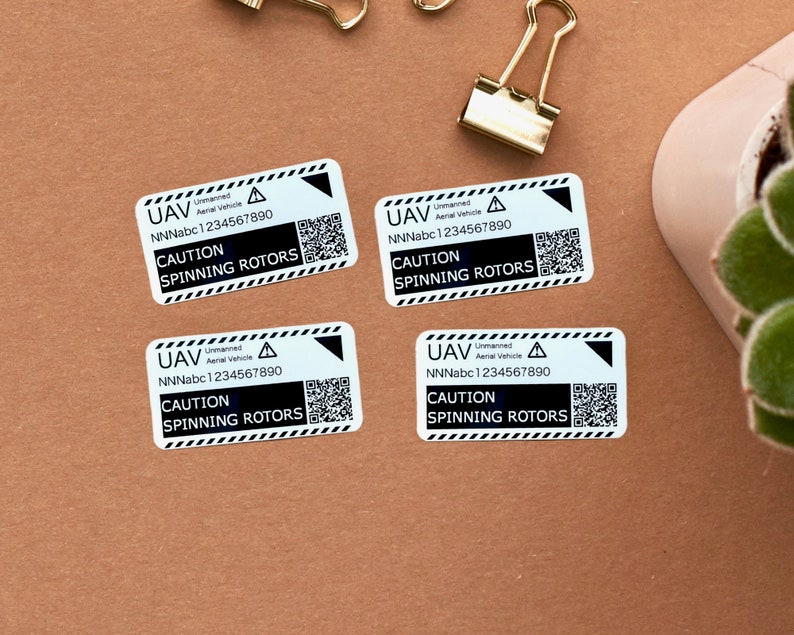 Drone ID Decals With FAA Registration Number / CAA Operator Id set of 4 ...