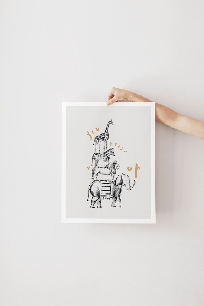 PRINTABLE Stack of Animals Drawing Safari Nursery Wall Art - Etsy