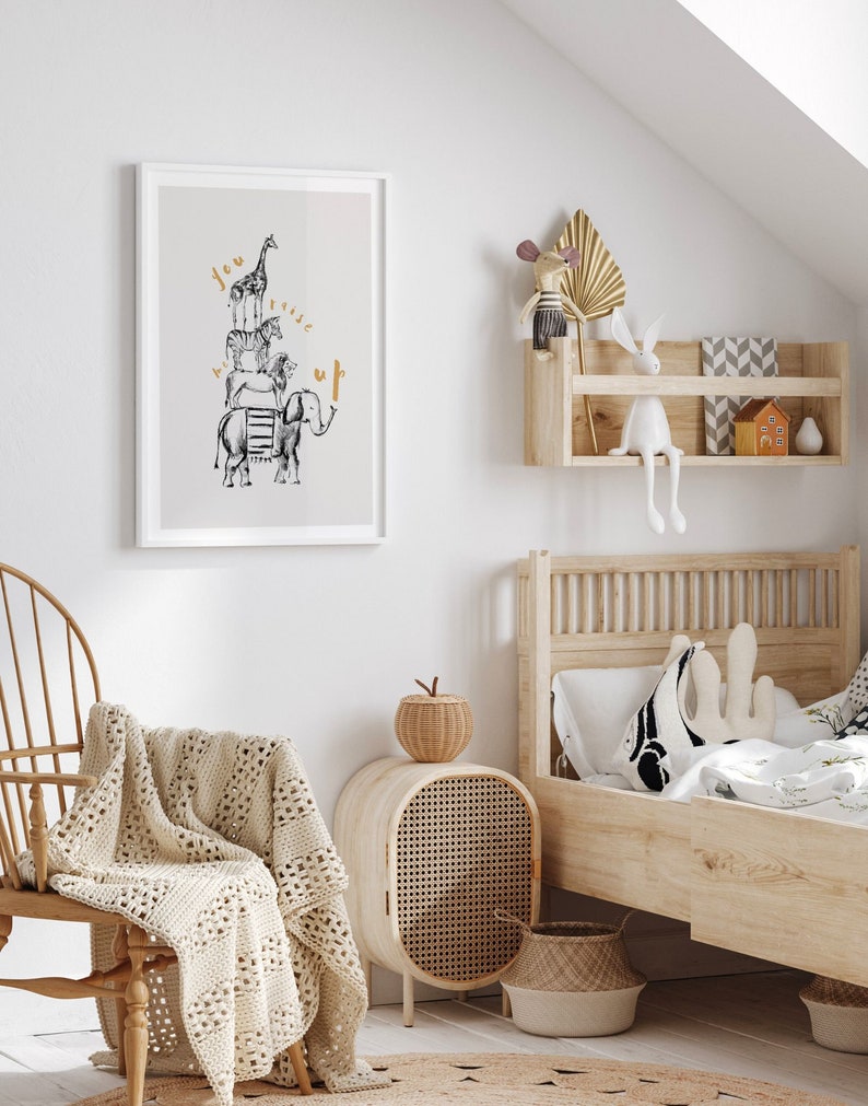 PRINTABLE Stack of Animals Drawing Safari Nursery Wall Art - Etsy