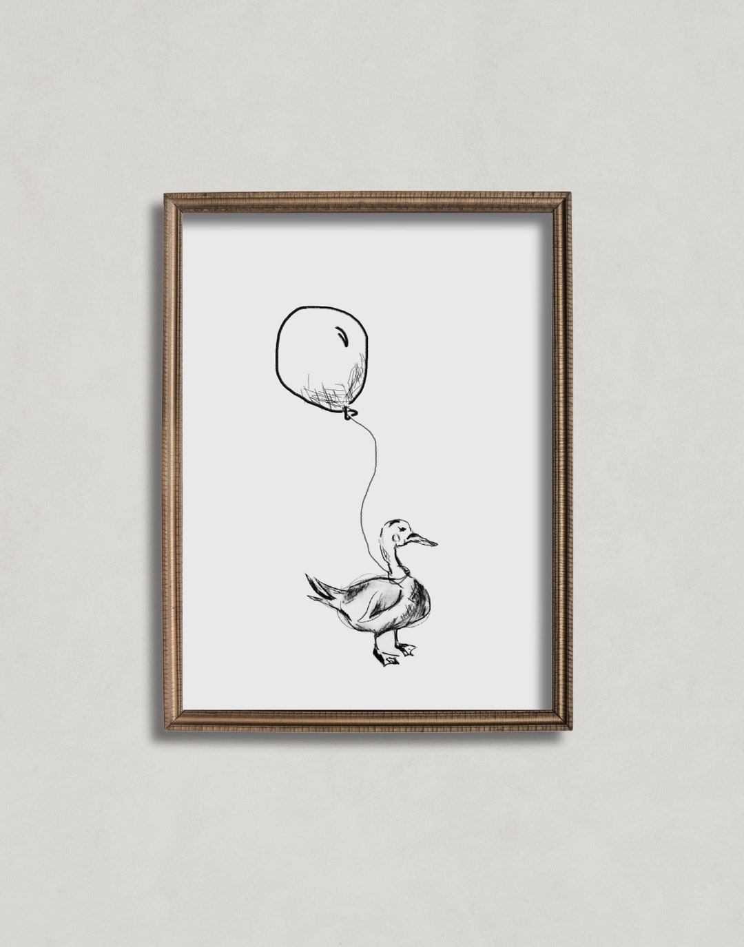 PRINTABLE Duck Drawing | Farm Animal Wall Art | Minimalist Kids Room ...