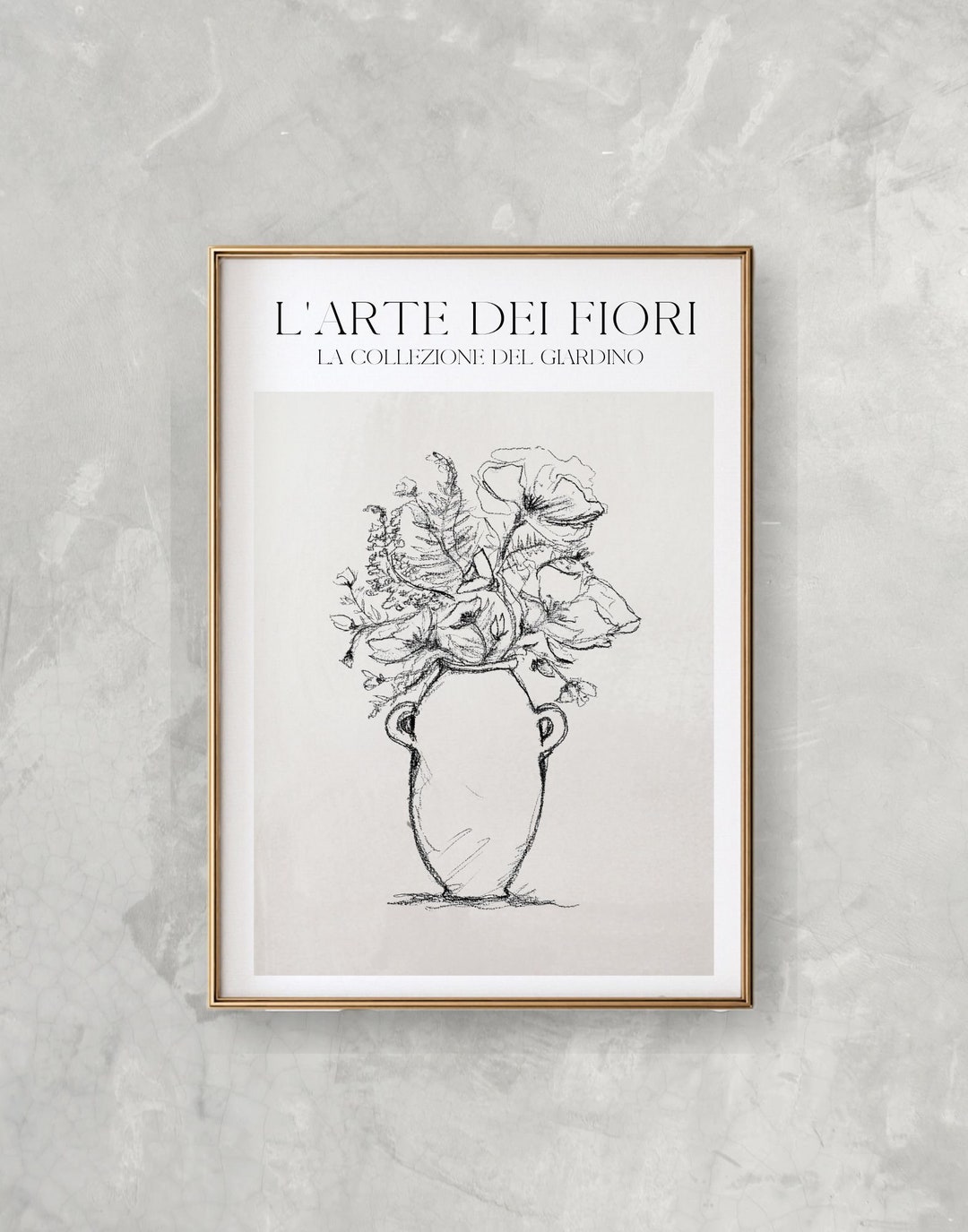 PRINTABLE L'arte Dei Fiori Art | Botanical Sketch | Neutral Art ...