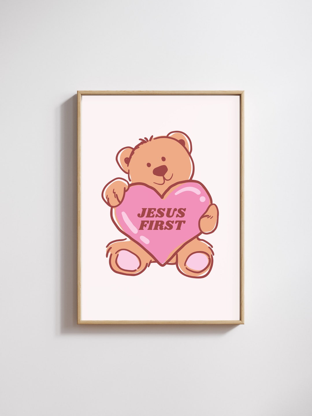 Jesus First Bear Art Print - Etsy