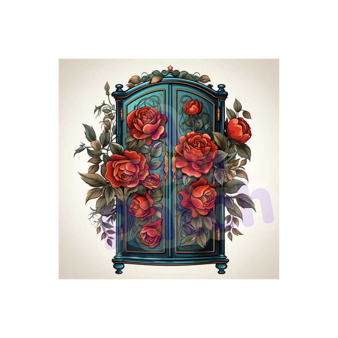 Red Rose Cabinets Digital Download for Commercial Use on Clip - Etsy