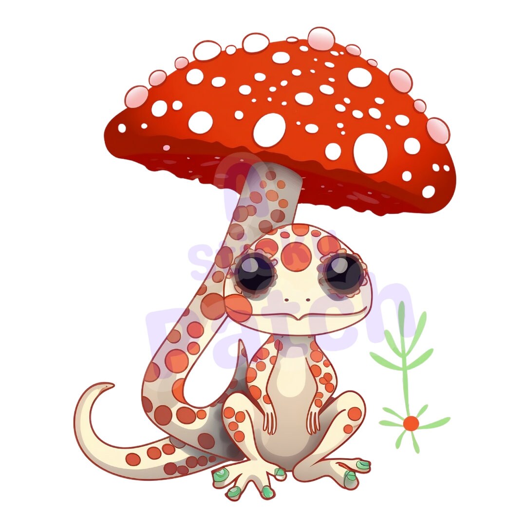 10 Baby Mushroom Geckos Digital Download, 400 DPI, PNG, Background ...