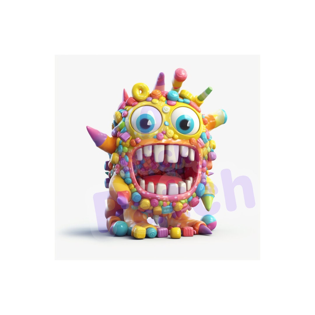 Candy Monster Clip Art - Etsy
