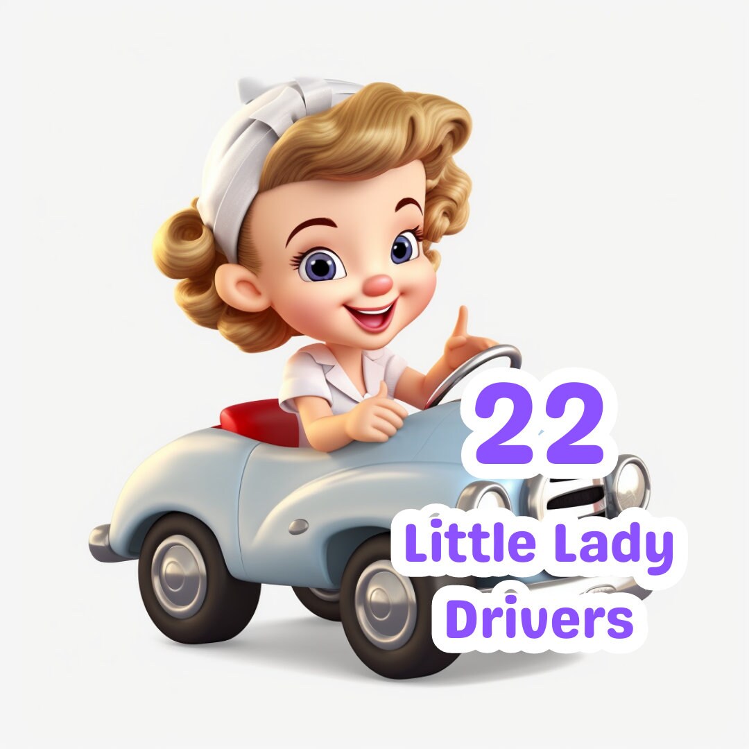 Little Lady Drivers Clip Art - Etsy