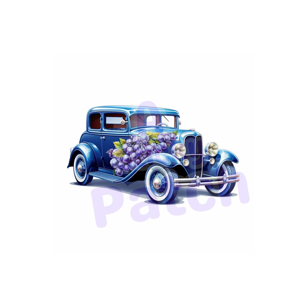 14 Blueberry Vintage Cars Digital Download, Commercial Use, 300 DPI ...