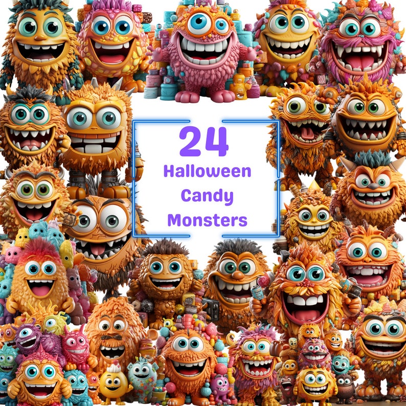 Halloween Clipart Cookie Monsters Digital Download for Commercial Use ...