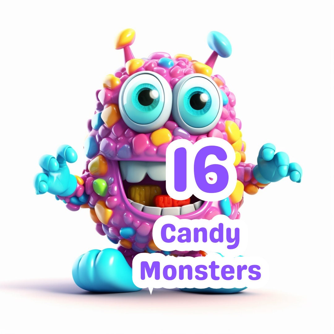 Candy Monster Clip Art - Etsy