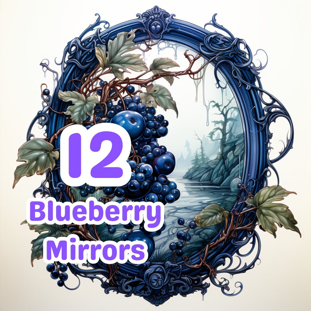 Blueberry Gold Mirrors Digital Download for Commercial Use on Clip Art ...