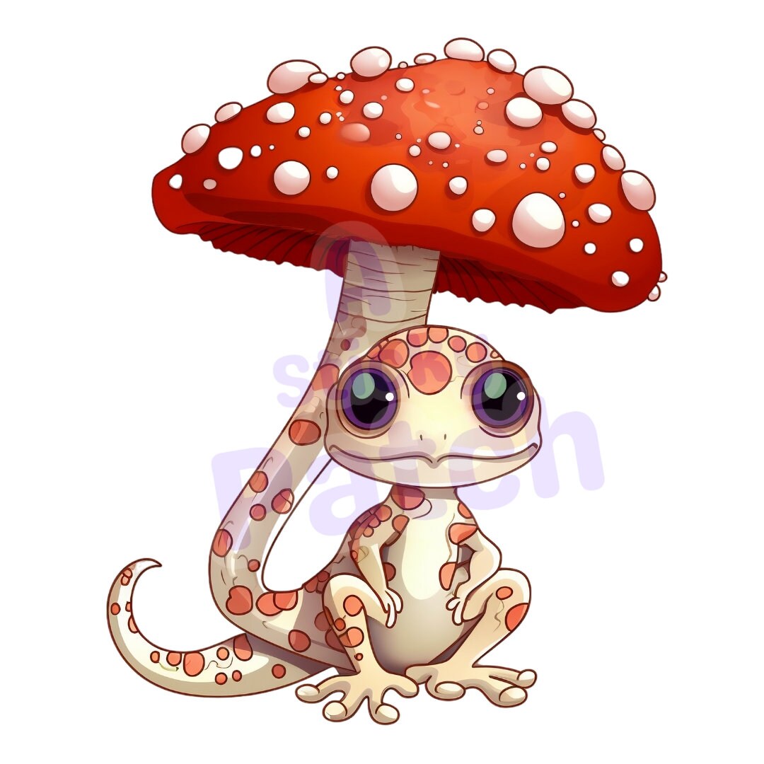 10 Baby Mushroom Geckos Digital Download 400 DPI PNG - Etsy