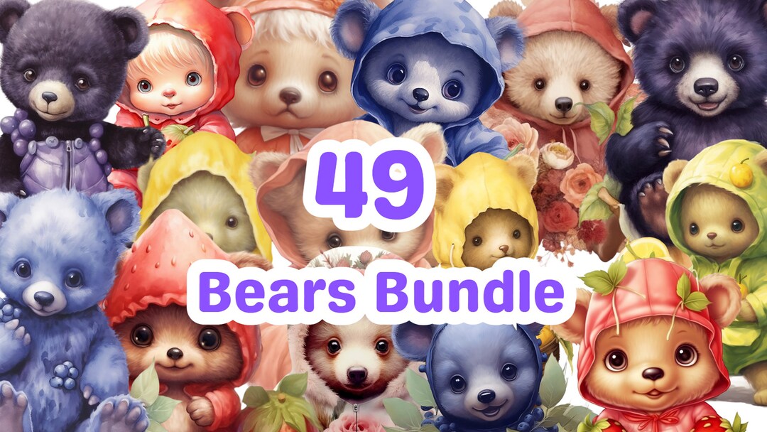 Teddy Bear Clipart Bundle - Etsy