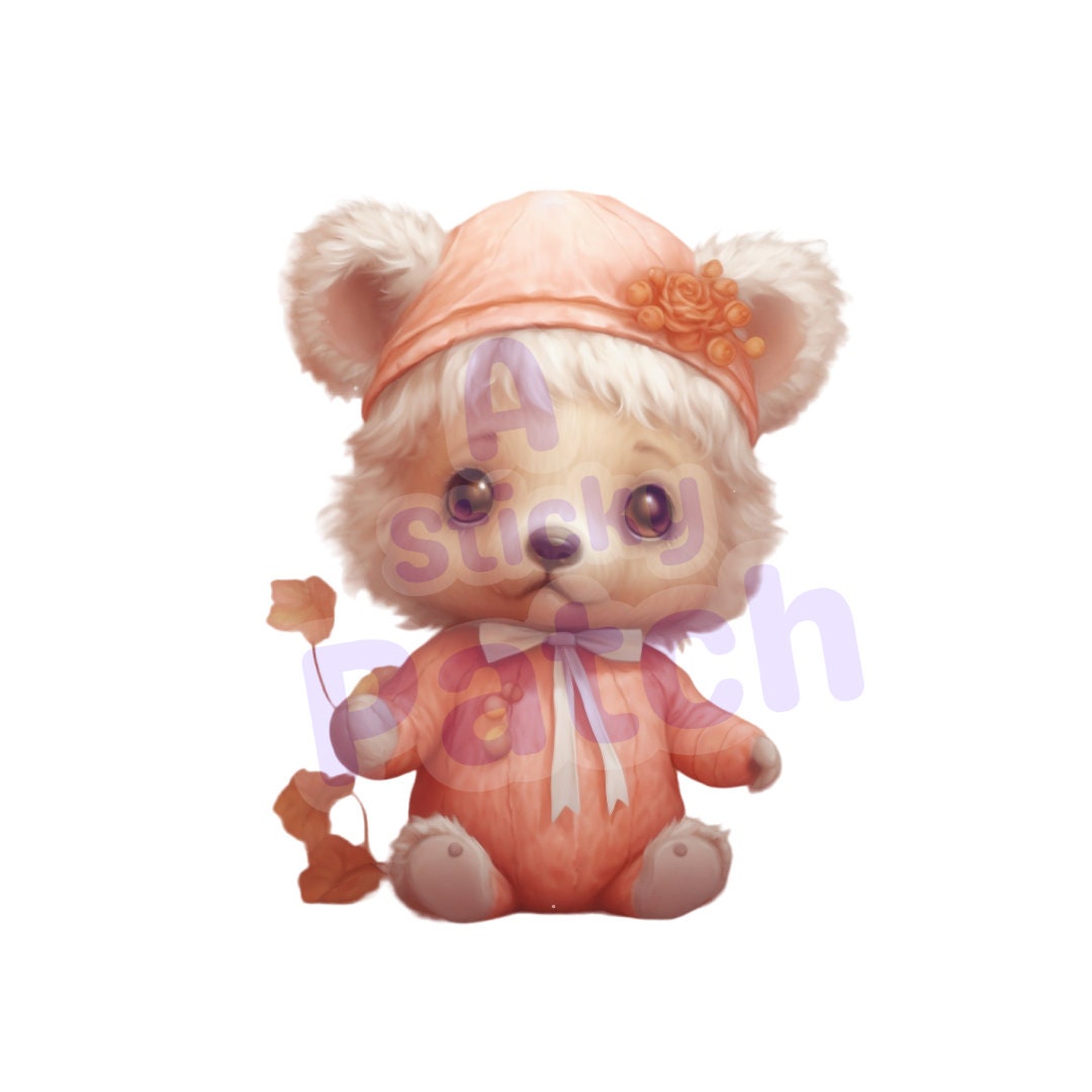 Peach Bears Teddy Bear Clipart Digital Download PNG - Etsy