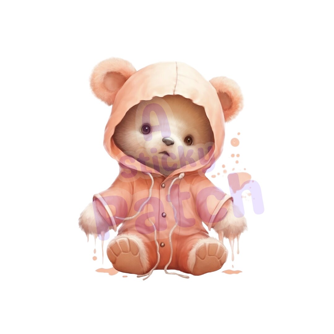 Peach Bears Teddy Bear Clipart Digital Download PNG - Etsy