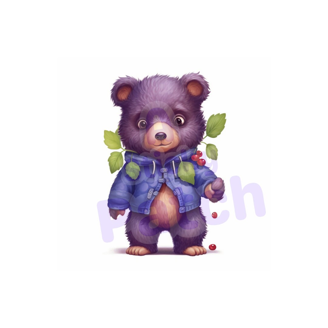 Blueberry Teddy Bear Clipart V2 Digital Download, Commercial Use, PNG ...