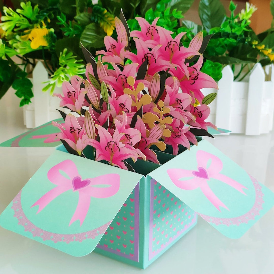 3D Lily Card for Birthday Card for Mothers Day Card for Valentines Day ...