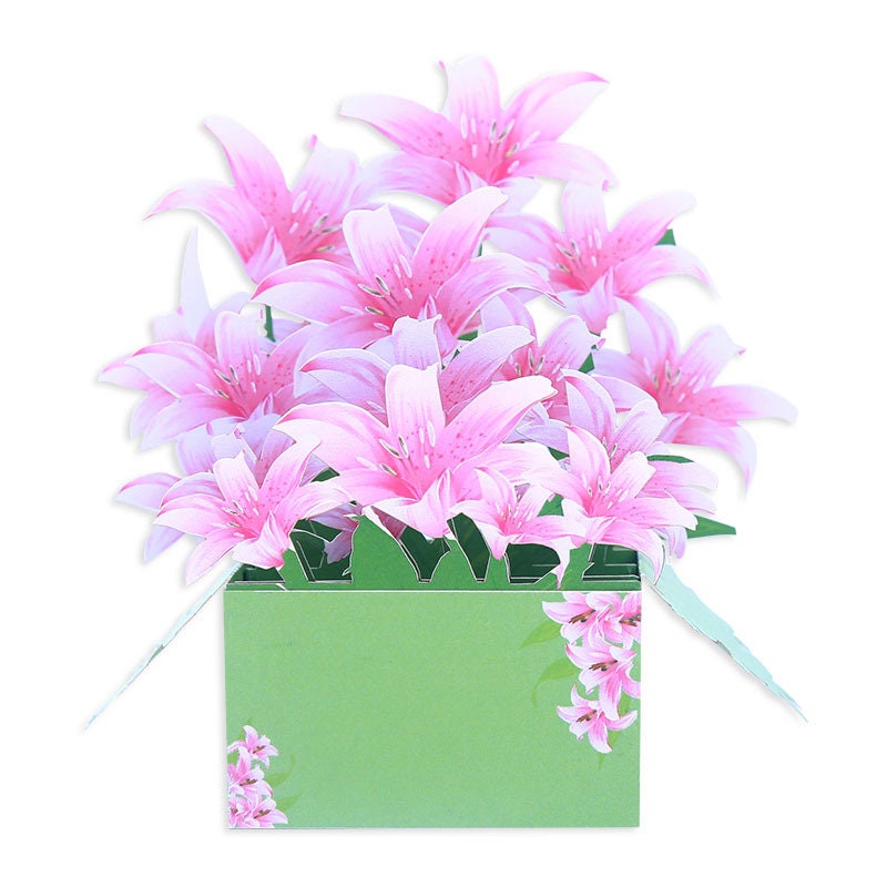 3D Lily Card for Birthday Card for Mothers Day Card for Valentines Day ...