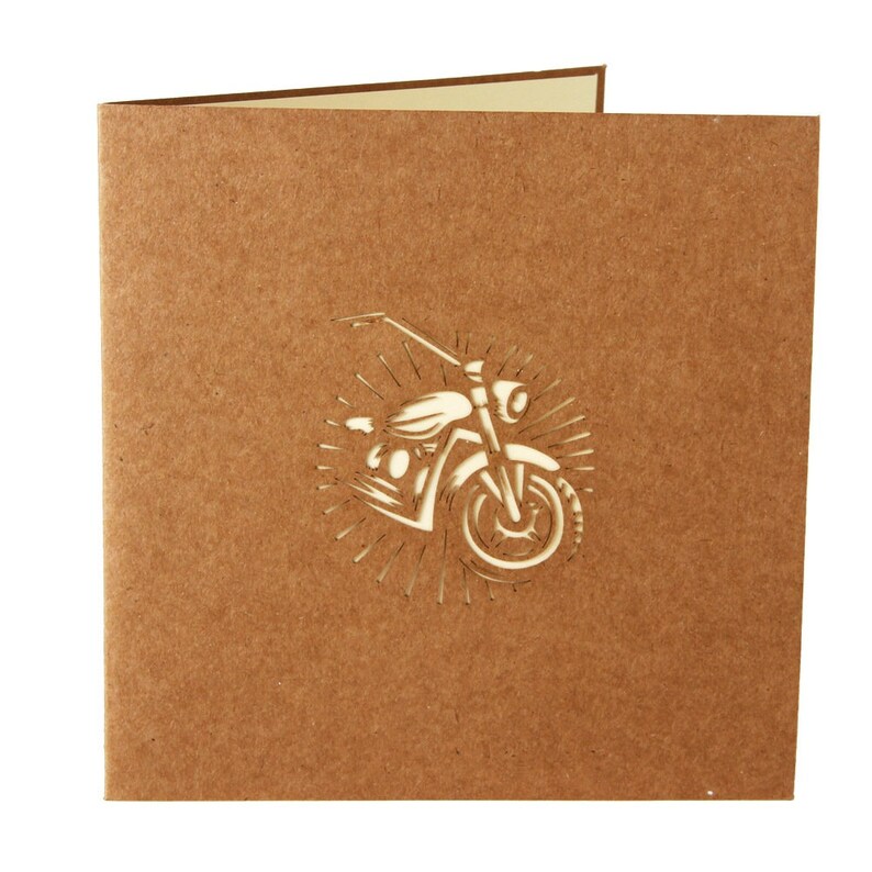 3D Motorcycle Card for Birthday Card for Valentines Day Card for ...