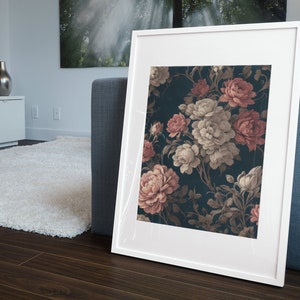 Vintage Flower Art Flower Wall Art Matte Flower Poster Luxury - Etsy