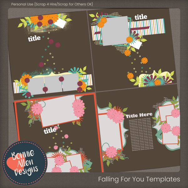 Scrapbook Templates 12x12 - Etsy