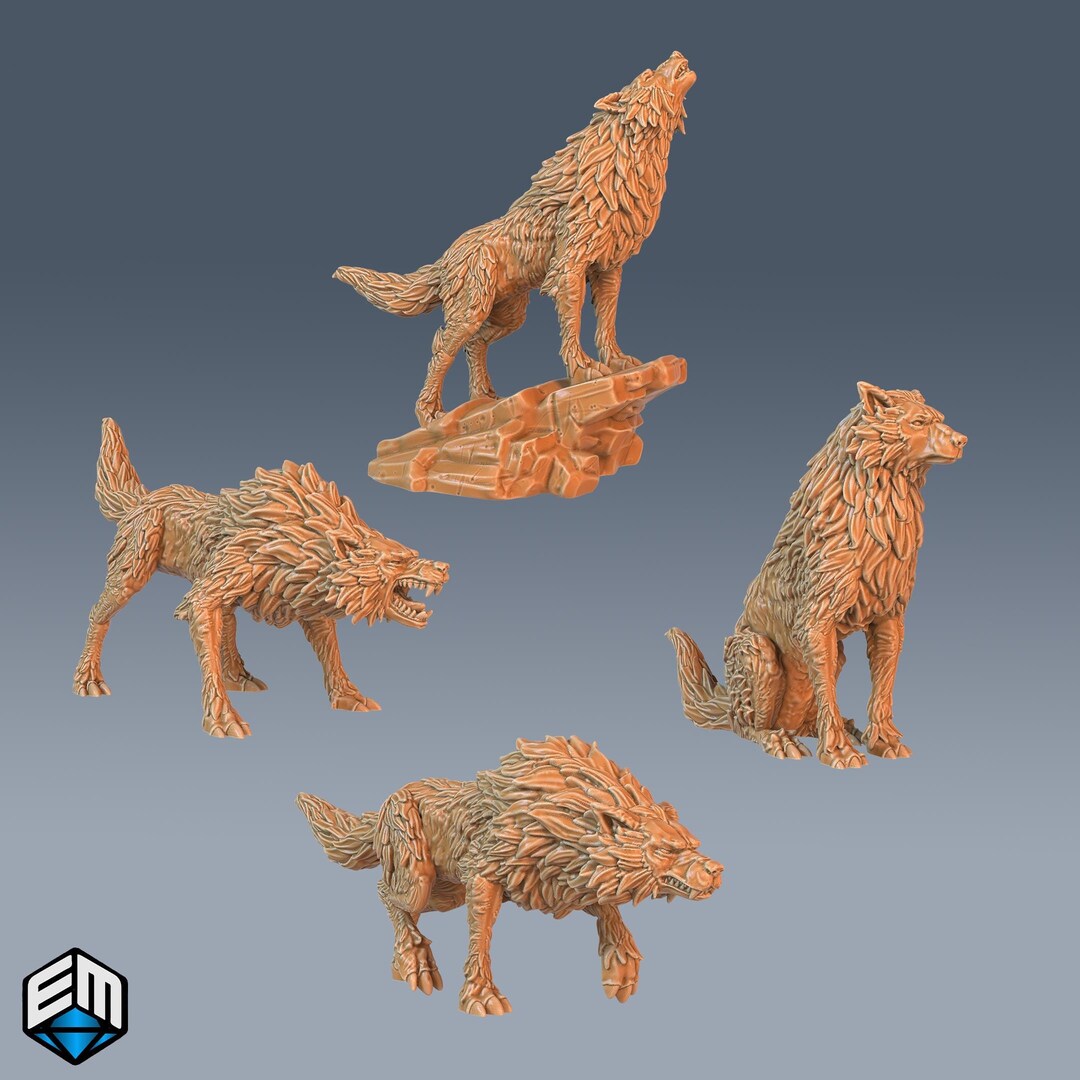 Wolves 28mm 32mm Resin Miniatures Dungeons and Dragons, DND, RPG ...