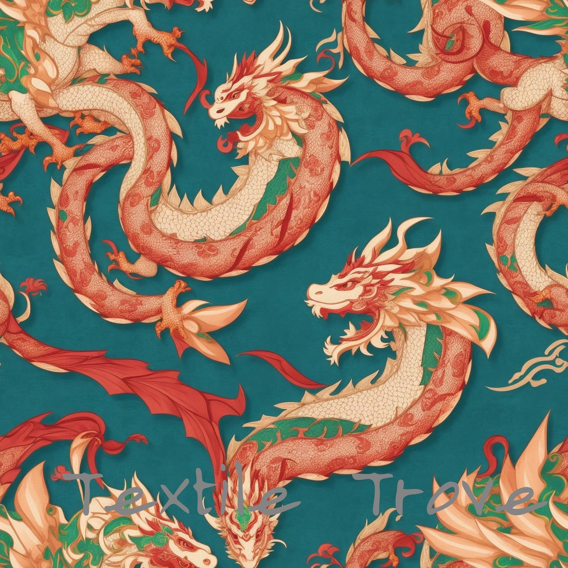 Seamless Chinese Patterns Digital Print: Unique Oriental Nature Designs ...