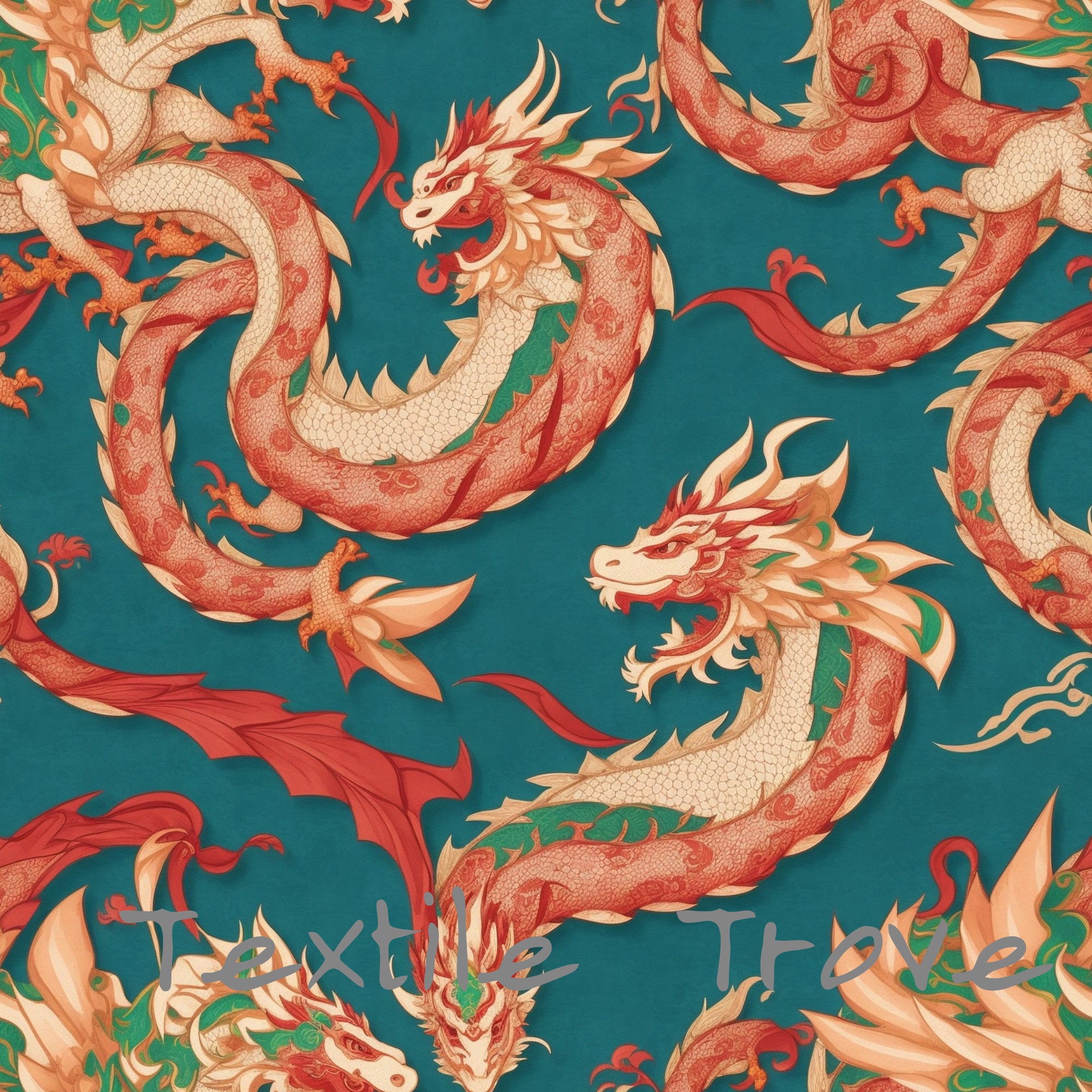 Seamless Chinese Patterns Digital Print: Unique Oriental Nature Designs ...