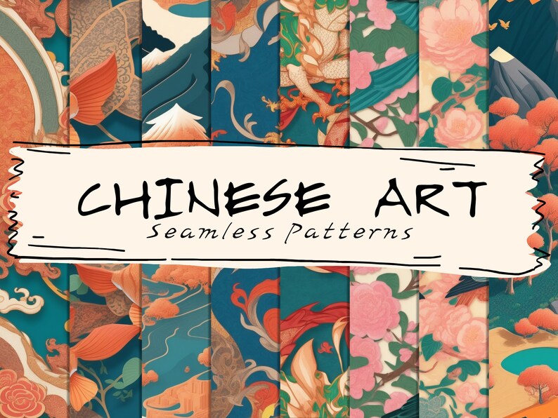 Seamless Chinese Patterns Digital Print: Unique Oriental Nature Designs ...