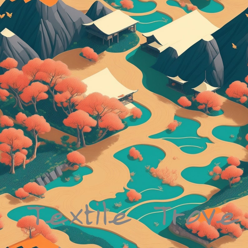 Seamless Chinese Patterns Digital Print: Unique Oriental Nature Designs ...