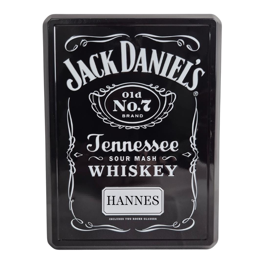 Jack Daniels Metal Box Including 2 Whiskey Glasses | Gift for Whiskey ...
