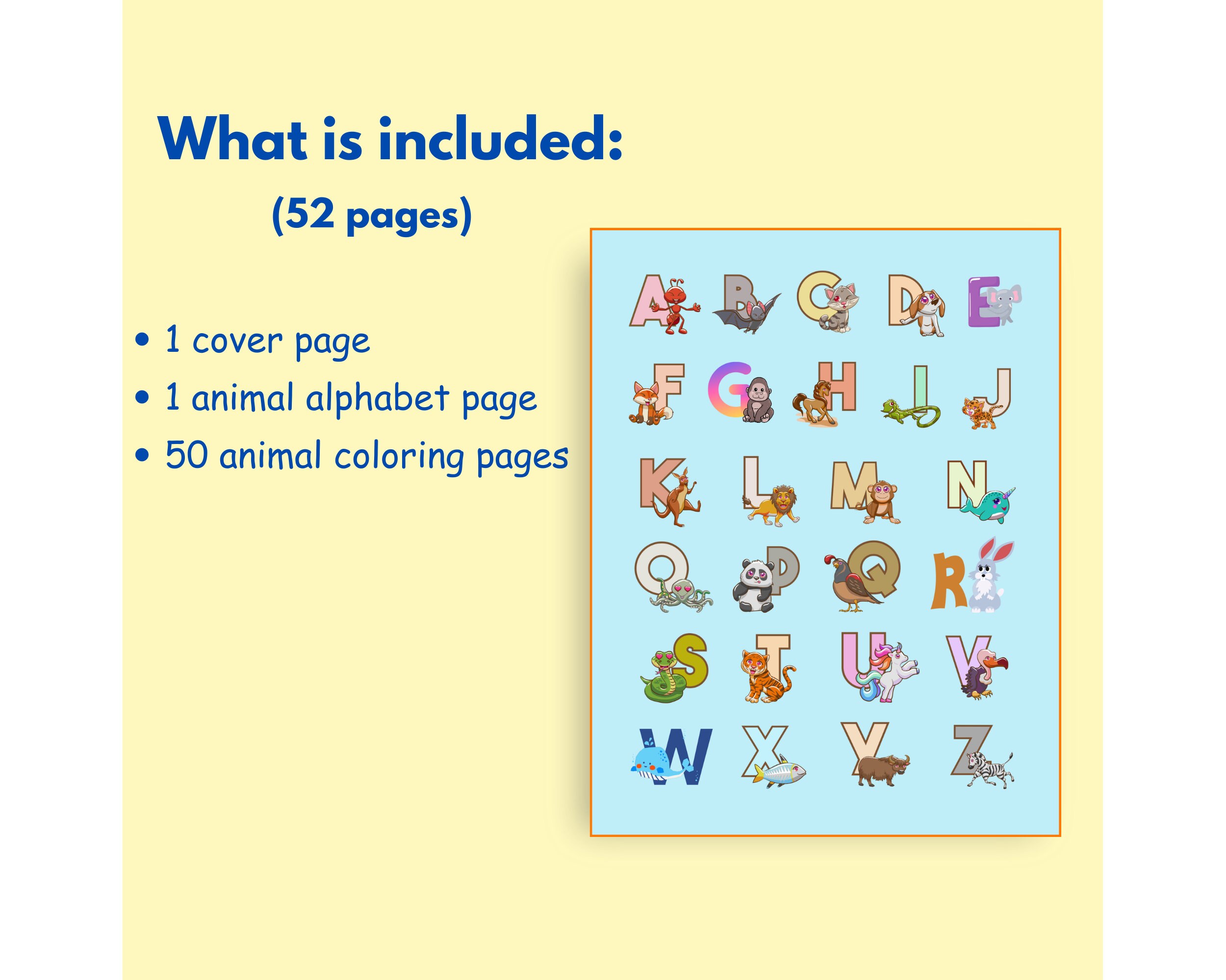 Animals Coloring Pages - Bilingual English and Vietnamese - Etsy