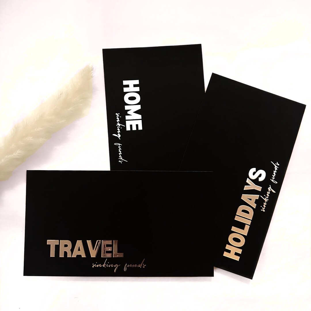 Set of 3 Printed Planner Dividers L Personal A6 Black & Silver Minimal ...