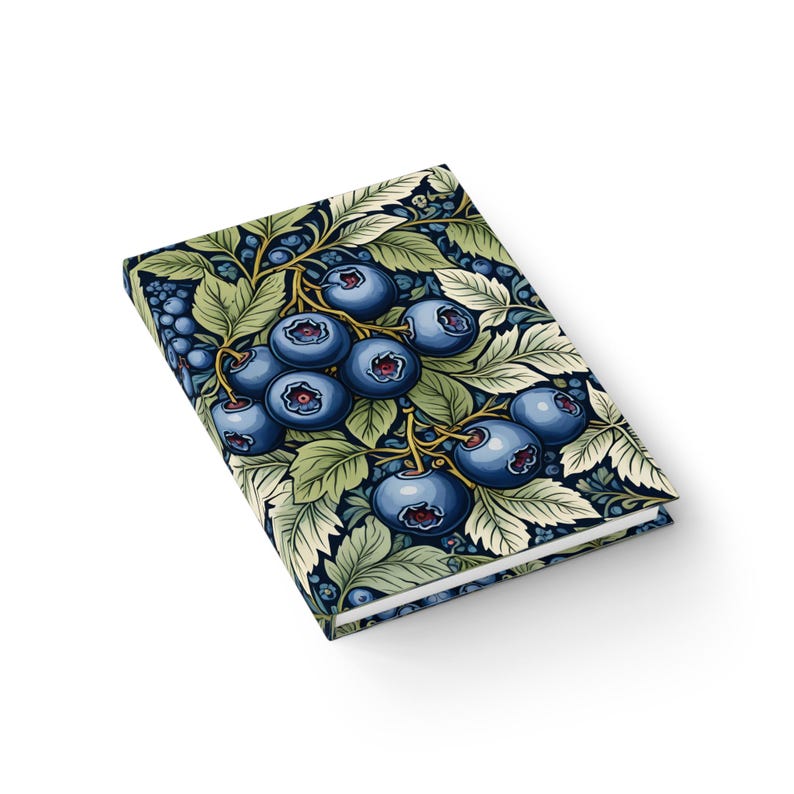 Cottagecore Journal, William Morris Inspired Blueberry Patch, Cute ...