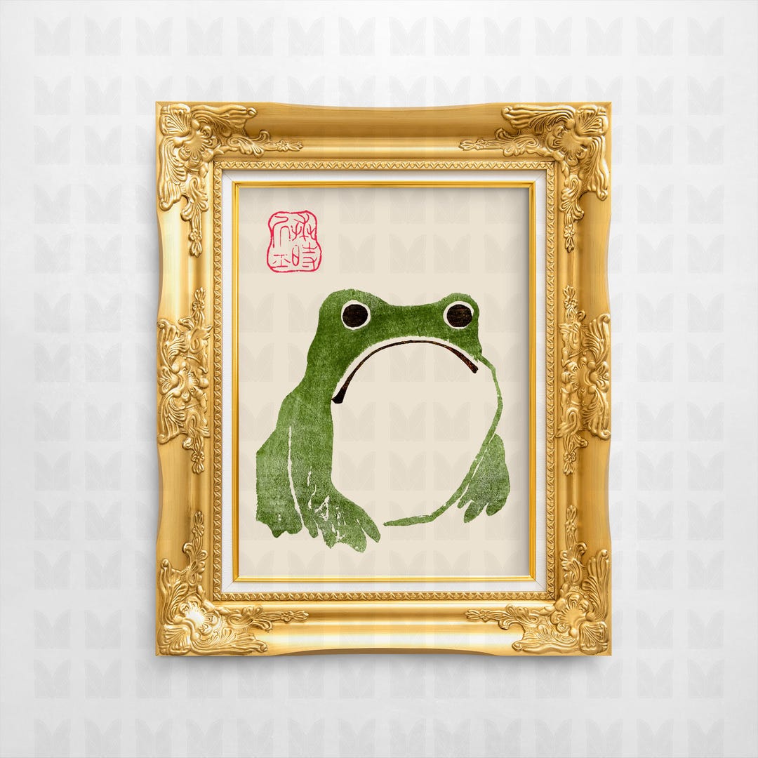 Japanese Matsumoto Hoji Frog, Japanese Woodblock Print, Japanese Frog ...
