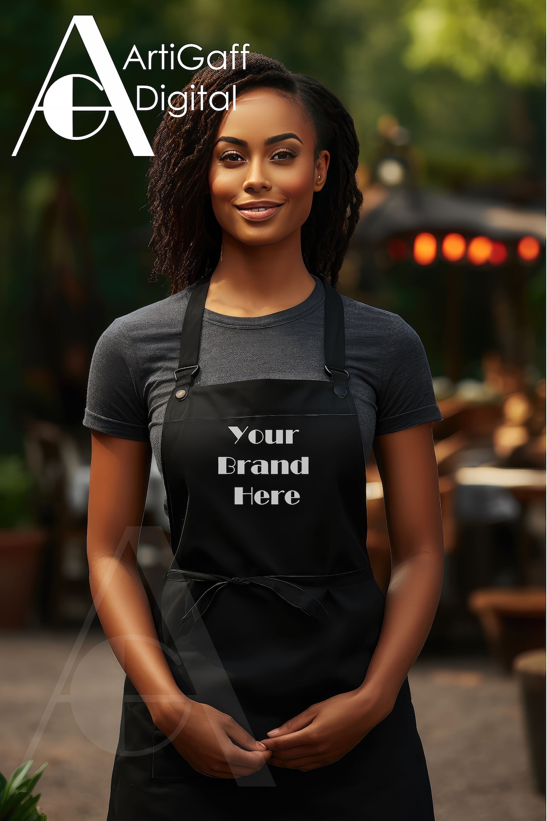 Apron Mockups | Black Apron Mock-up | Black Women Mockup | Black Model ...