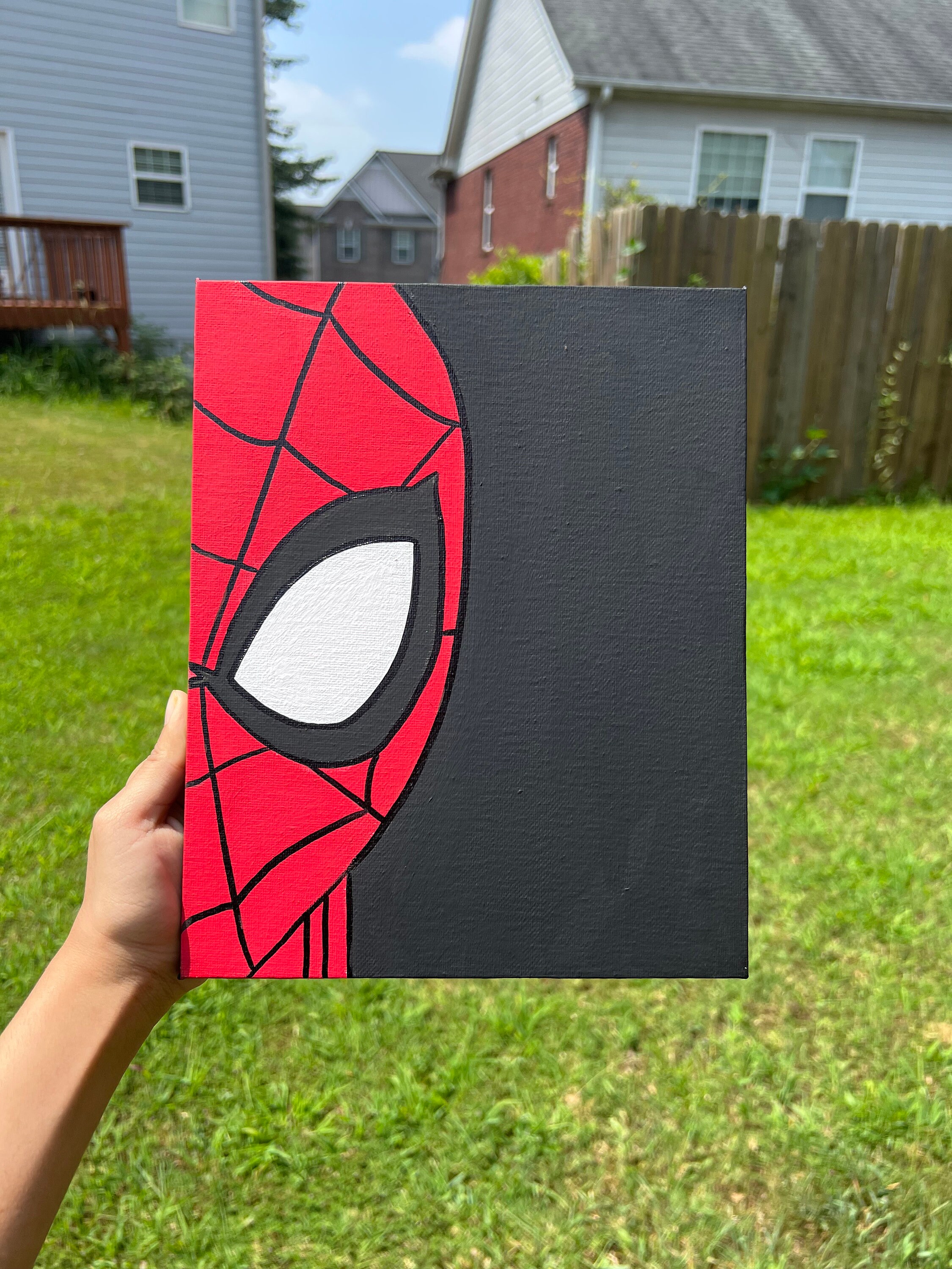 Spider-man 8x10 Acrylic Painting Canvas Superhero Cartoon Movie Video ...