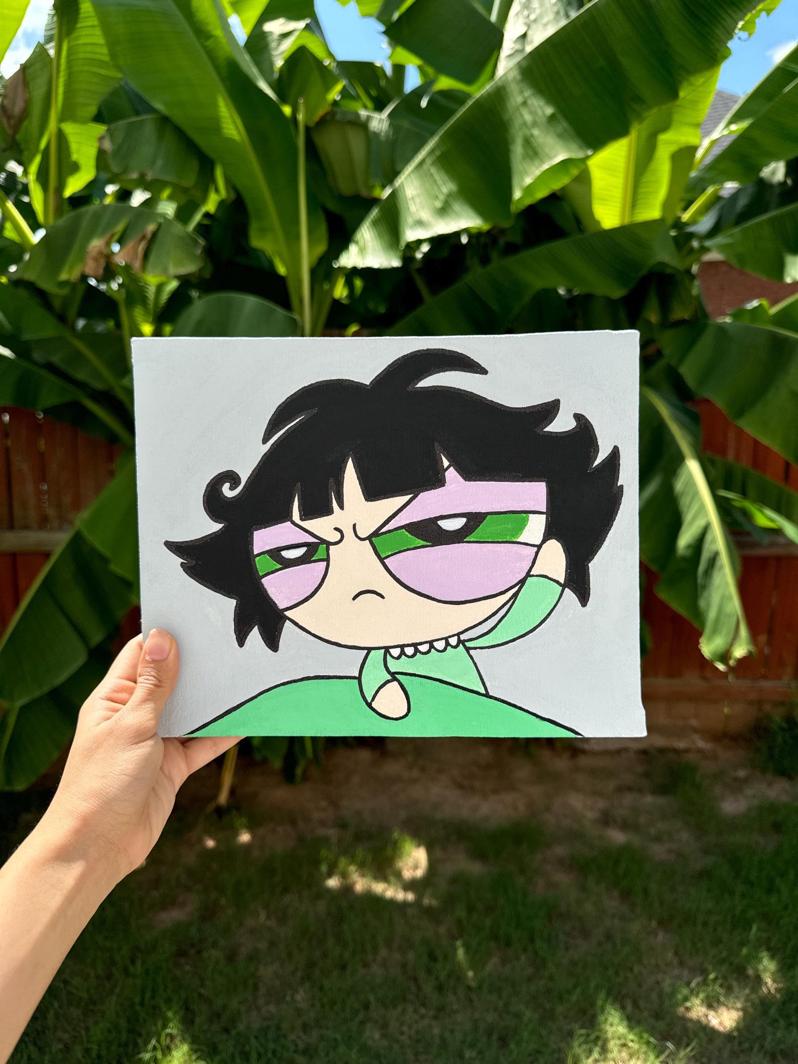 Buttercup 10x8 Acrylic Painting Canvas Powerpuff Girls Sleepy Mood Meme ...