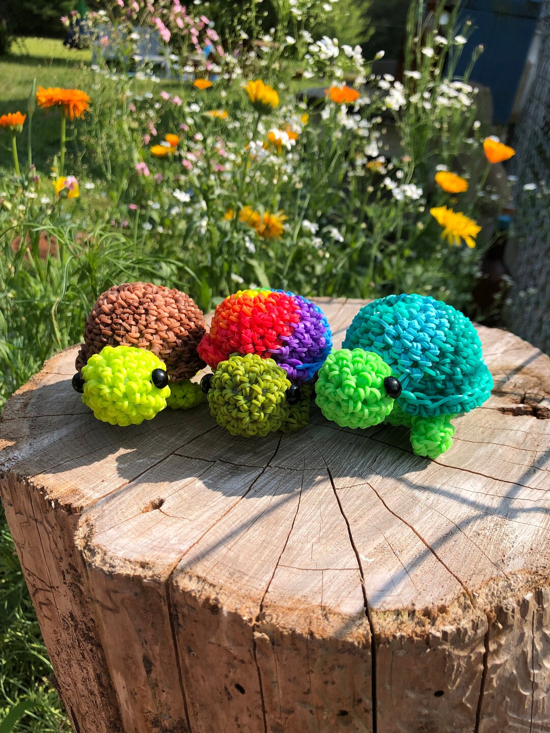 Loomigurumi Turtle Cute Rainbow Loom Animal Handmade Decor - Etsy