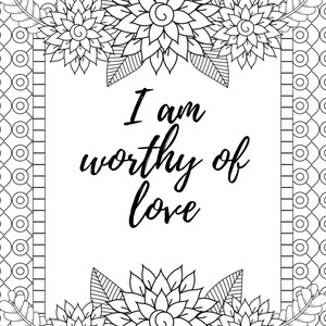 Positive Affirmations Colouring Pages - Etsy