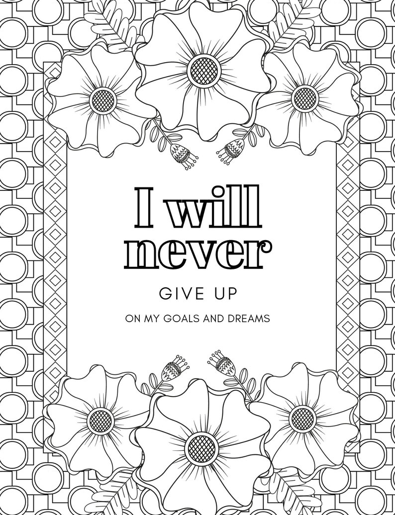 Positive Affirmations Colouring Pages - Etsy