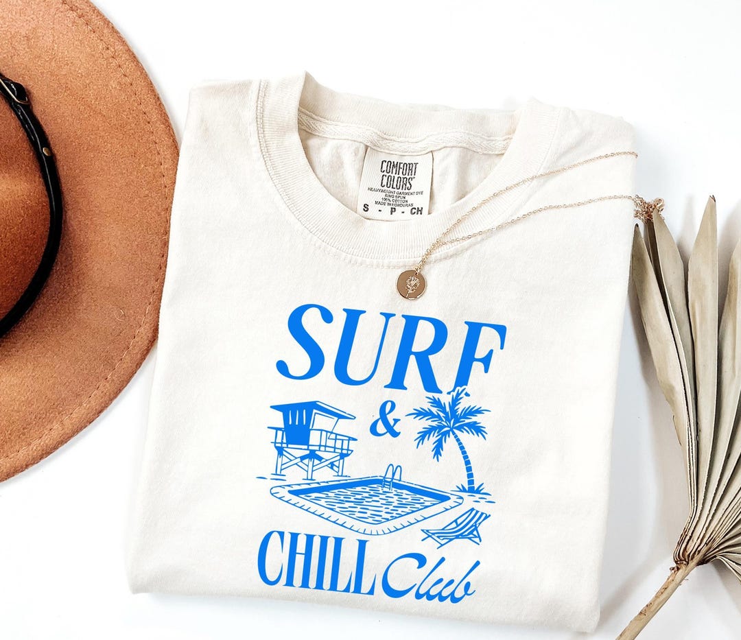 Comfort Colors® Popular Surf Chill Club T-shirt, Trendy Surf Club Shirt ...