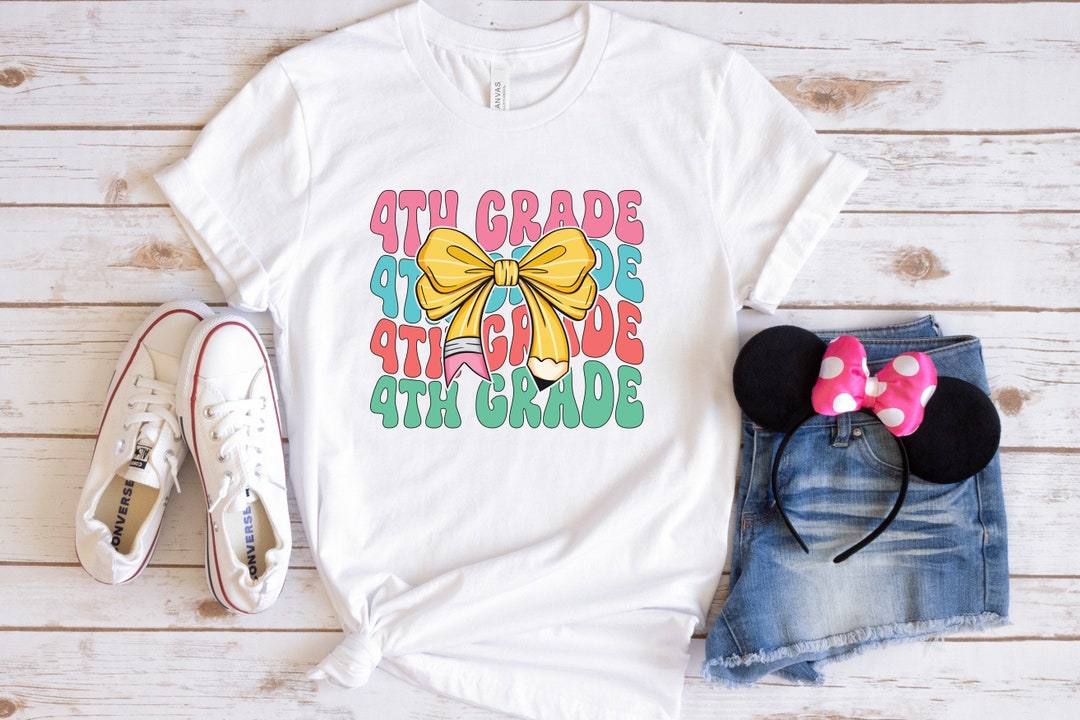 First Day of 4th Grade Student Tshirt, Trendy School Shirt, Cute 4th ...