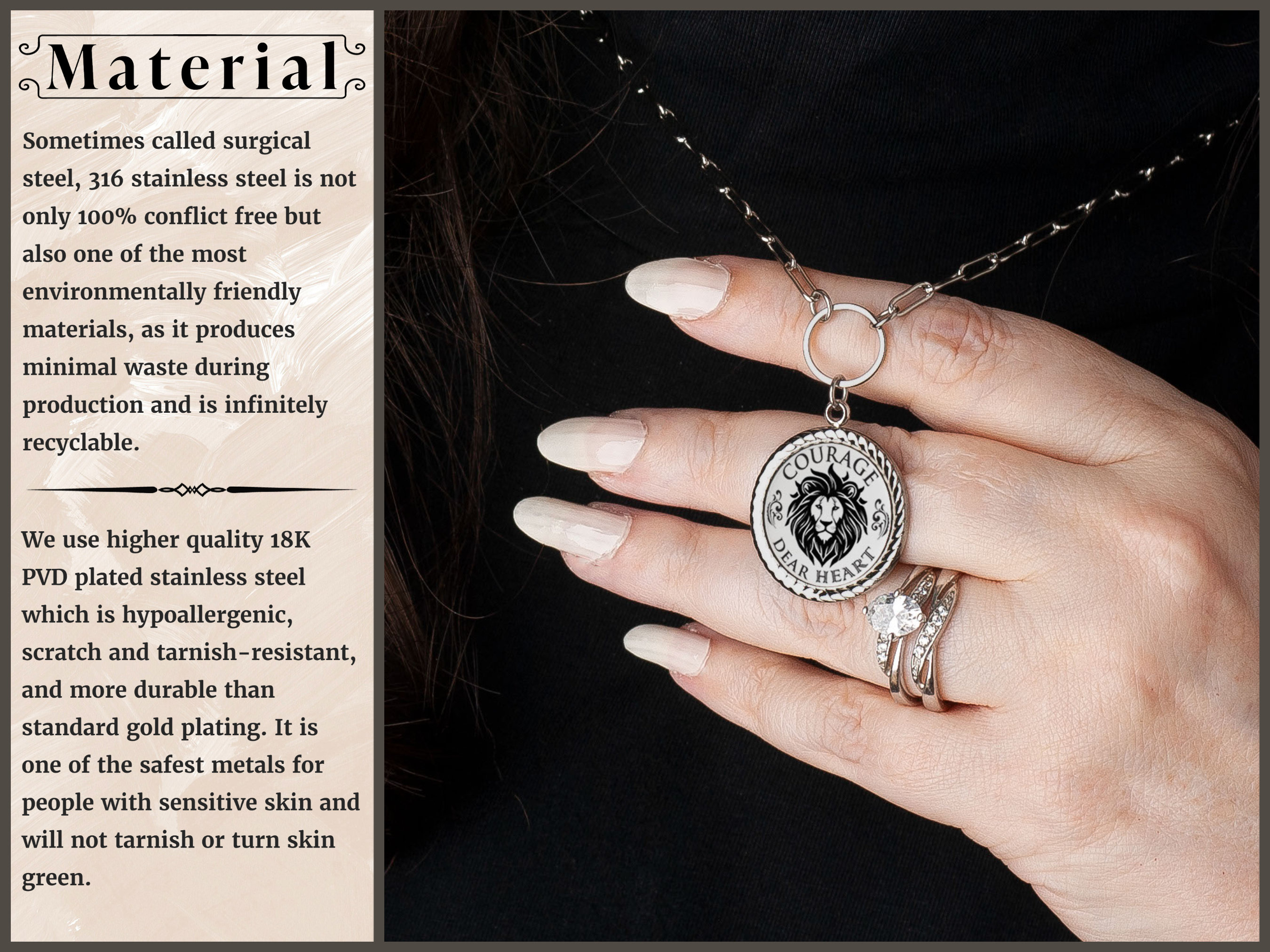 Narnia Necklace Aslan Lion Necklace Courage Dear Heart Necklace Narnia ...