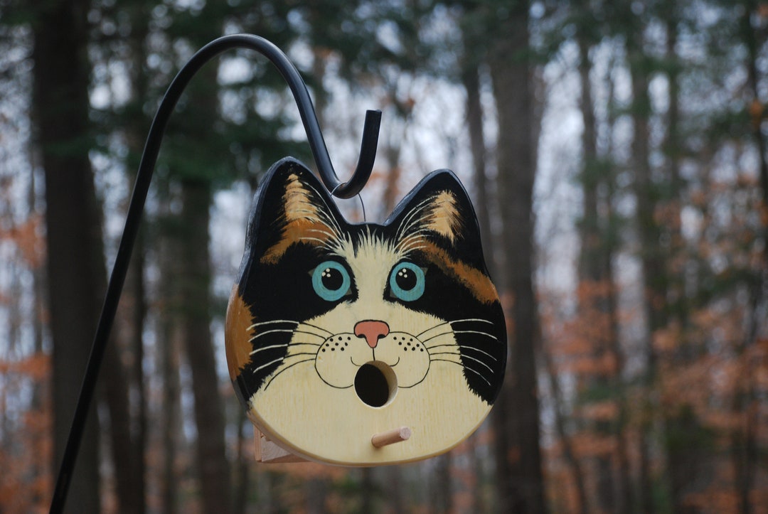 Cat Bird House Hand Made and Hand Painted in Michigan. - Etsy