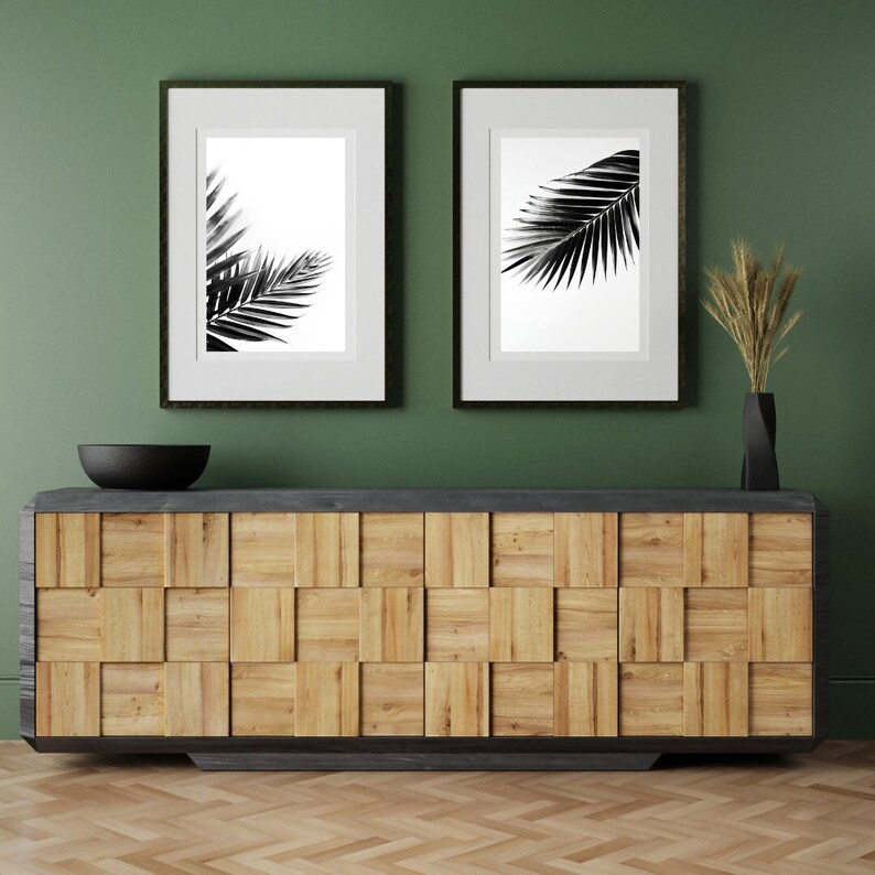 Modern Tropical Photo, Black and White, Wall Art, Printable Wall Art ...